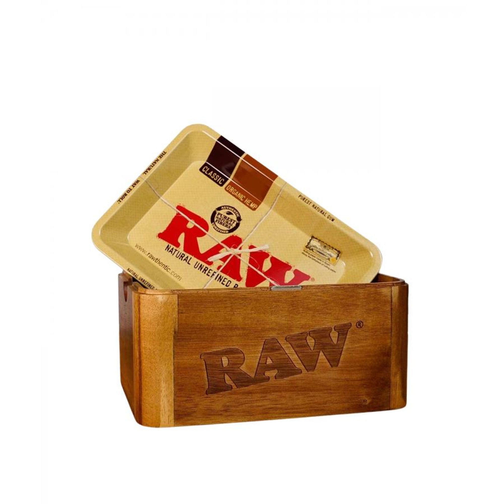 RAW Wooden Cache Box Mini Set with Tray – SmokeTokes