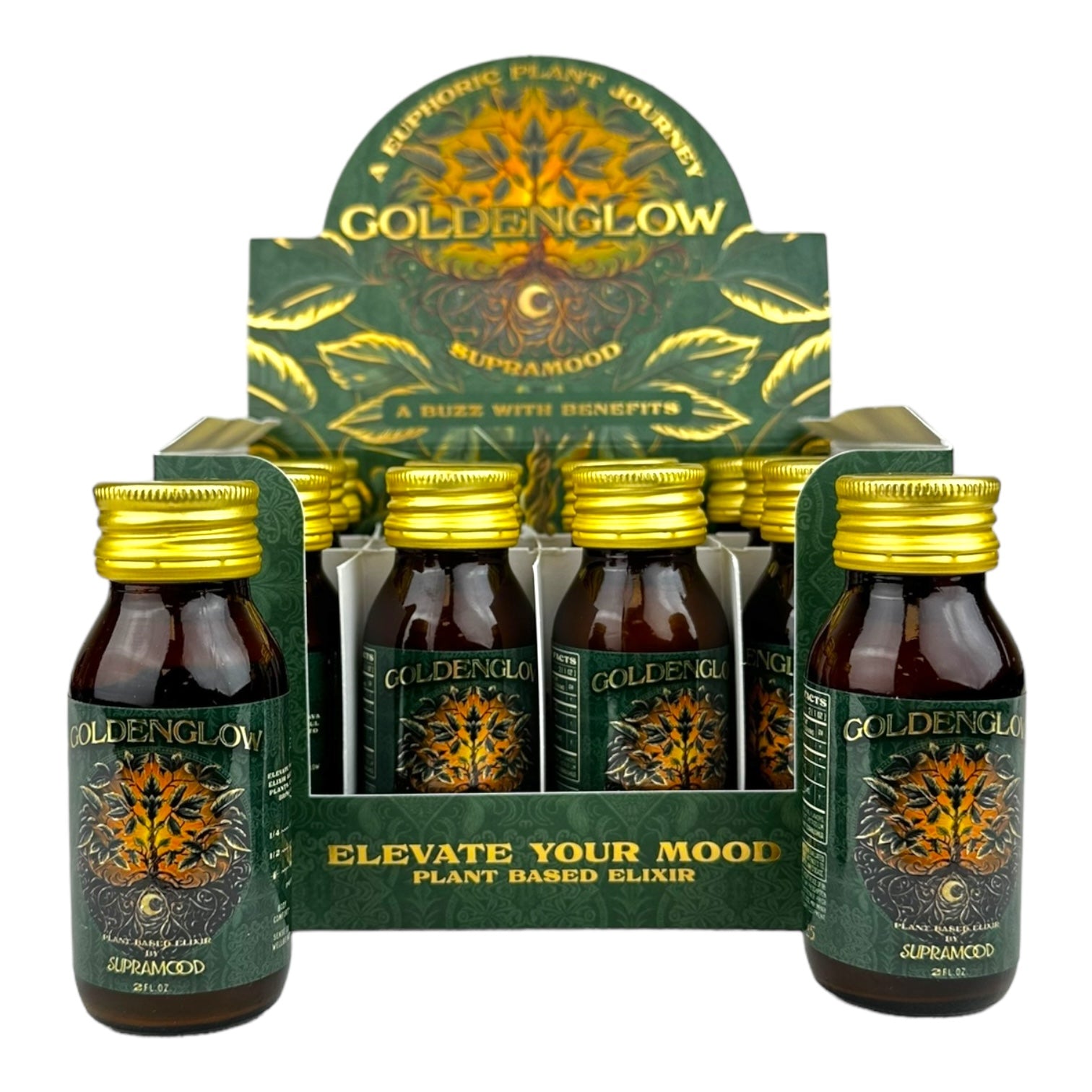 SUPRAMOOD Goldenglow 2 fl oz Shots 12 bottles / Display – SmokeTokes