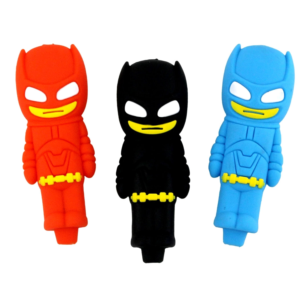 4" Batman Silicone Hand Pipe with Glass Bowl (TX640) - Assorted Colors ...