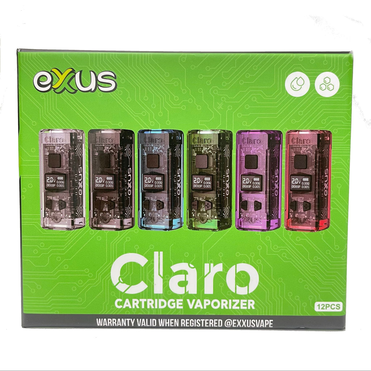 Exxus Vape Claro Cartridge Vaporizer (12pcs Display)