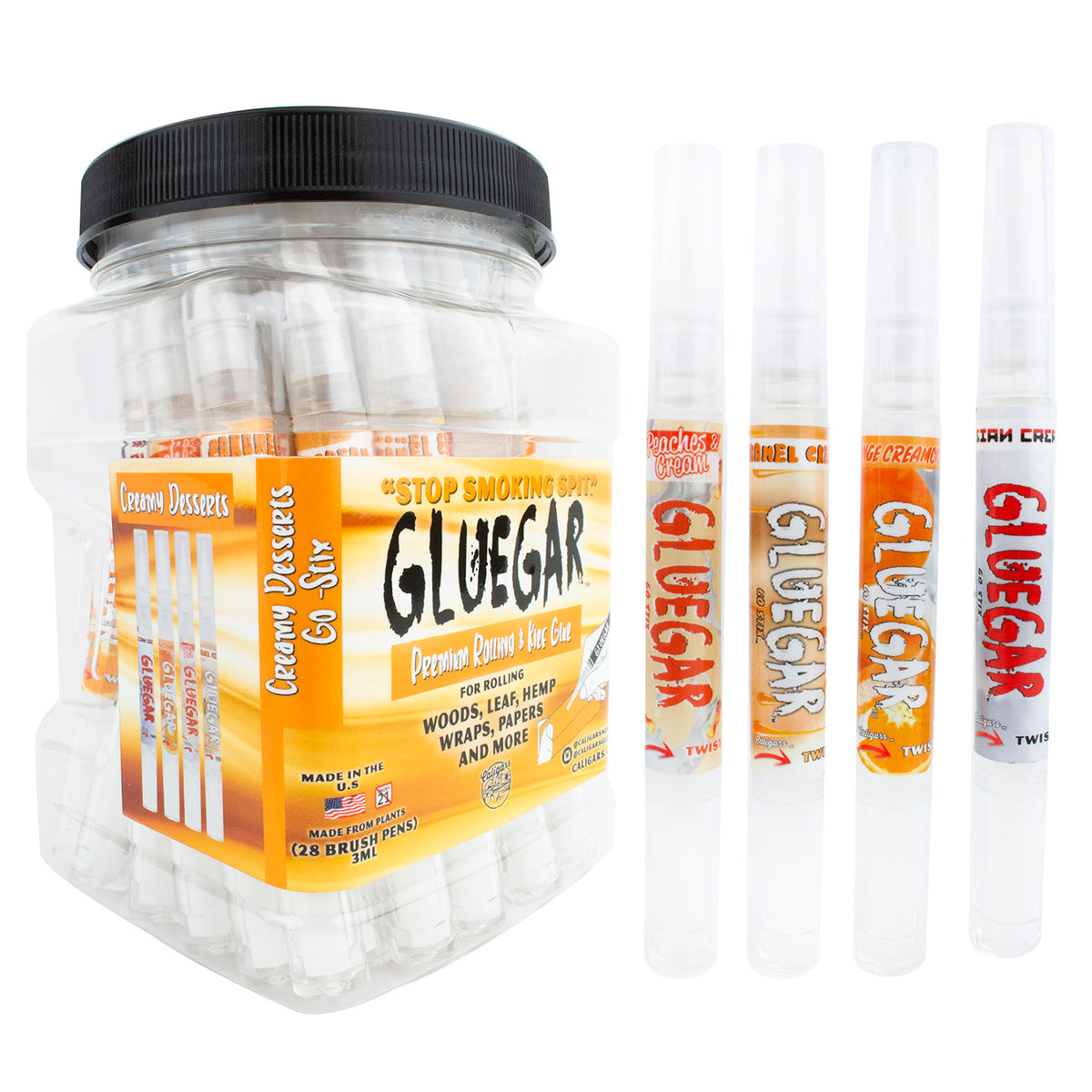 GlueGar - "Creamy Desserts" 3ml Brush Pen (28 Per Jar) – SmokeTokes