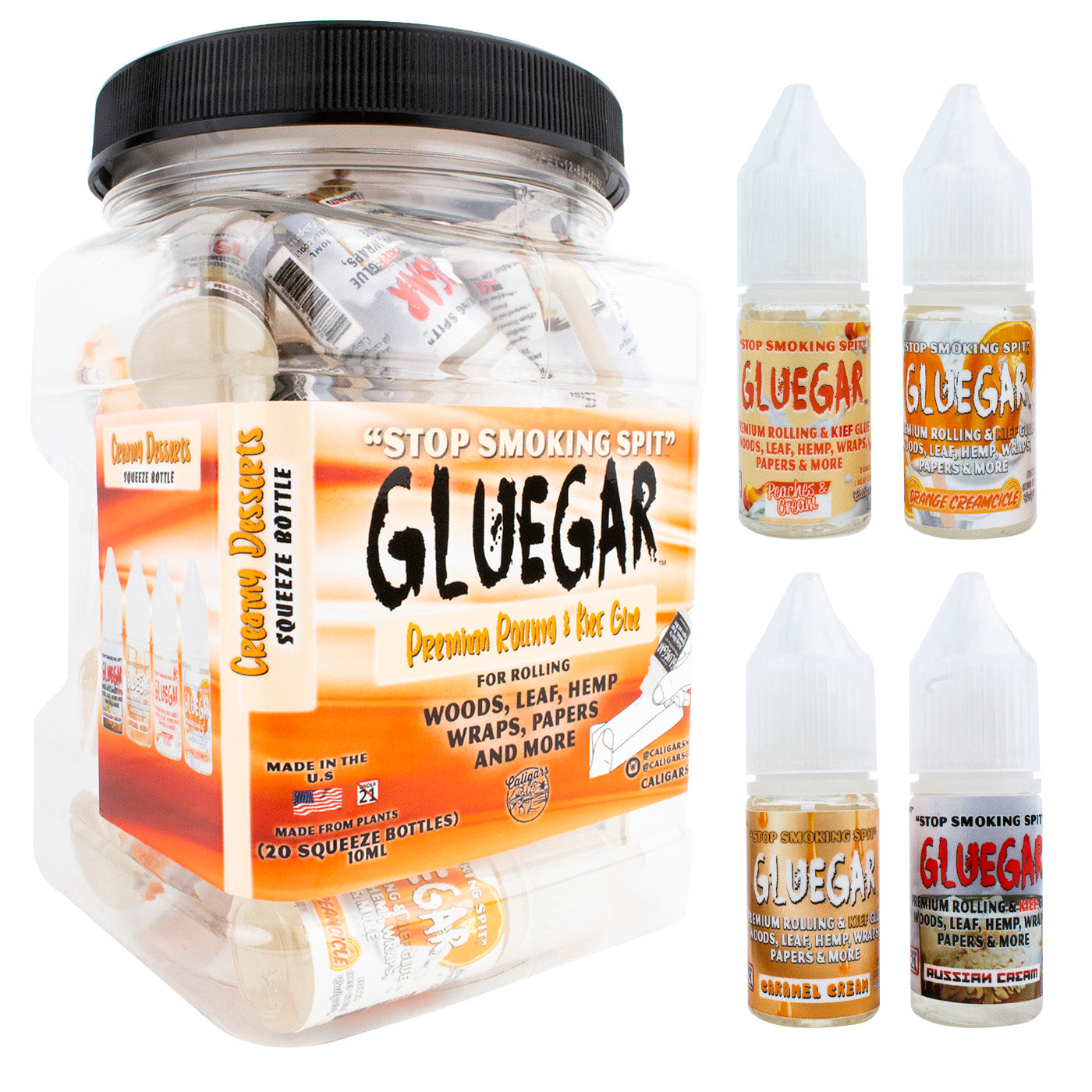 GlueGar - "Creamy Desserts" Flavors Squeeze Bottle 10ML (20 Per Jar ...