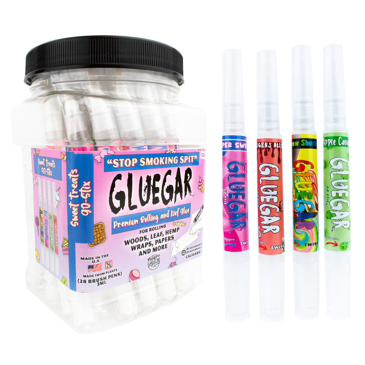GlueGar - "Sweet Treats" 3ml Brush Pen (28 Per Jar) – SmokeTokes