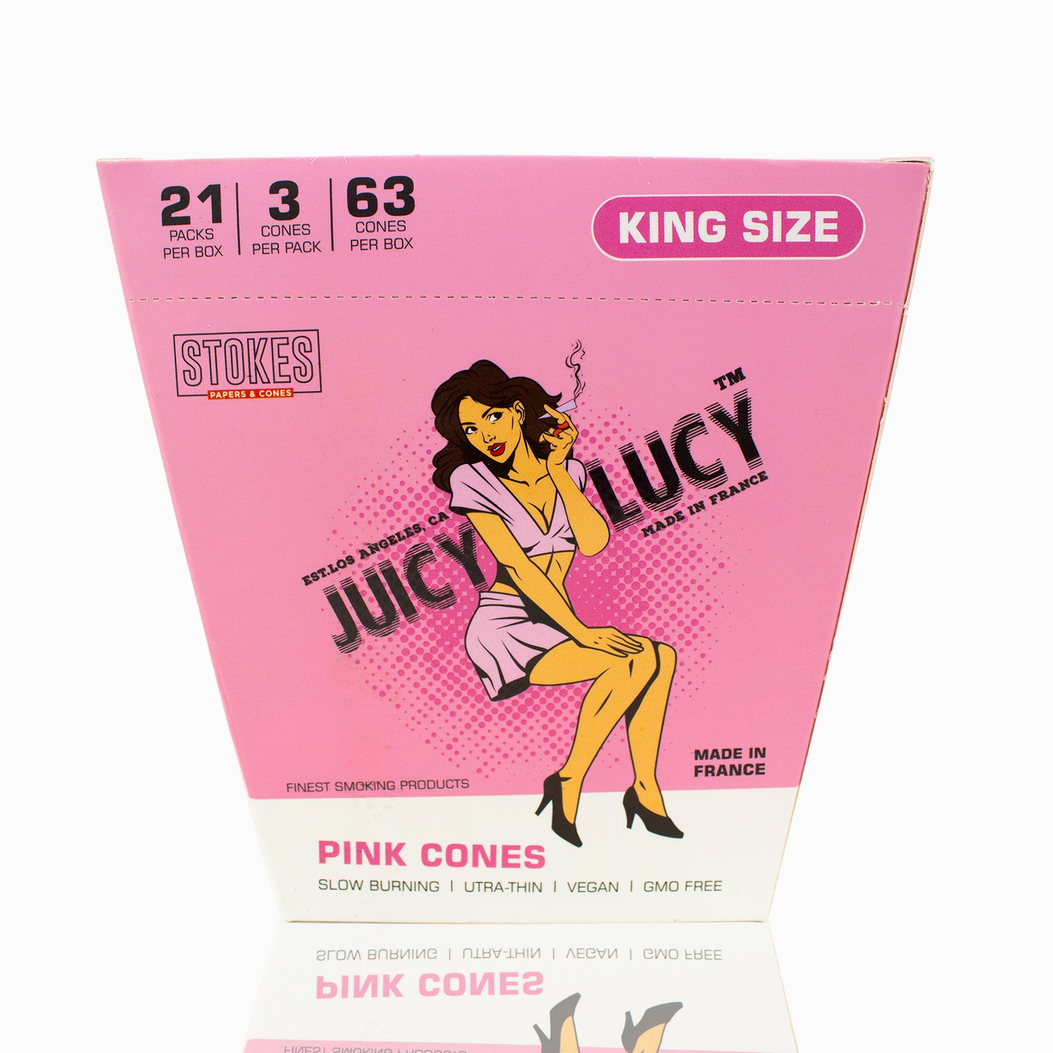 Juicy Lucy Pink Cones Size | Juicy Lucy Blue Rolling Papers Cones