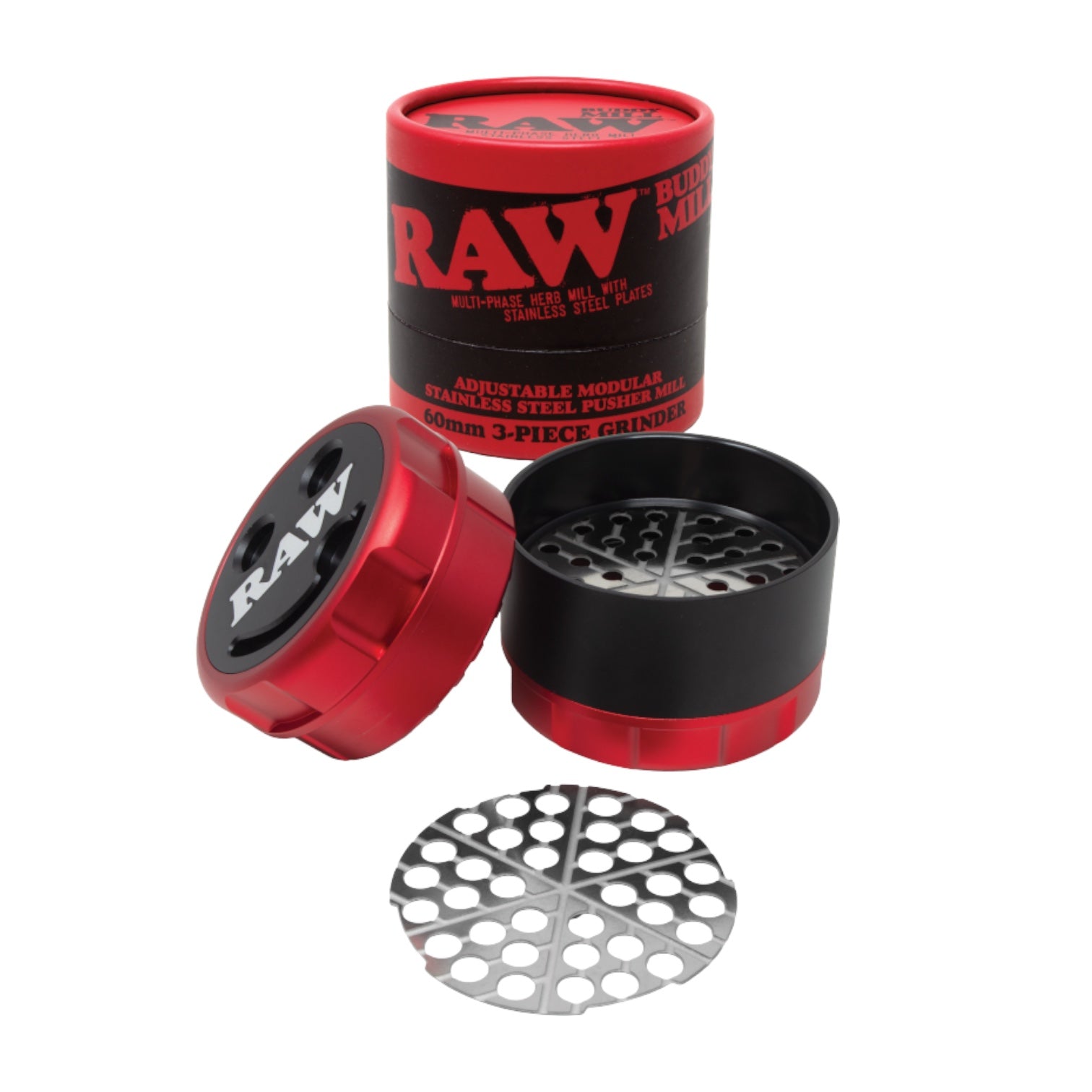 RAW Buddy Mill 60mm 3-Piece Grinder – Smoke Tokes