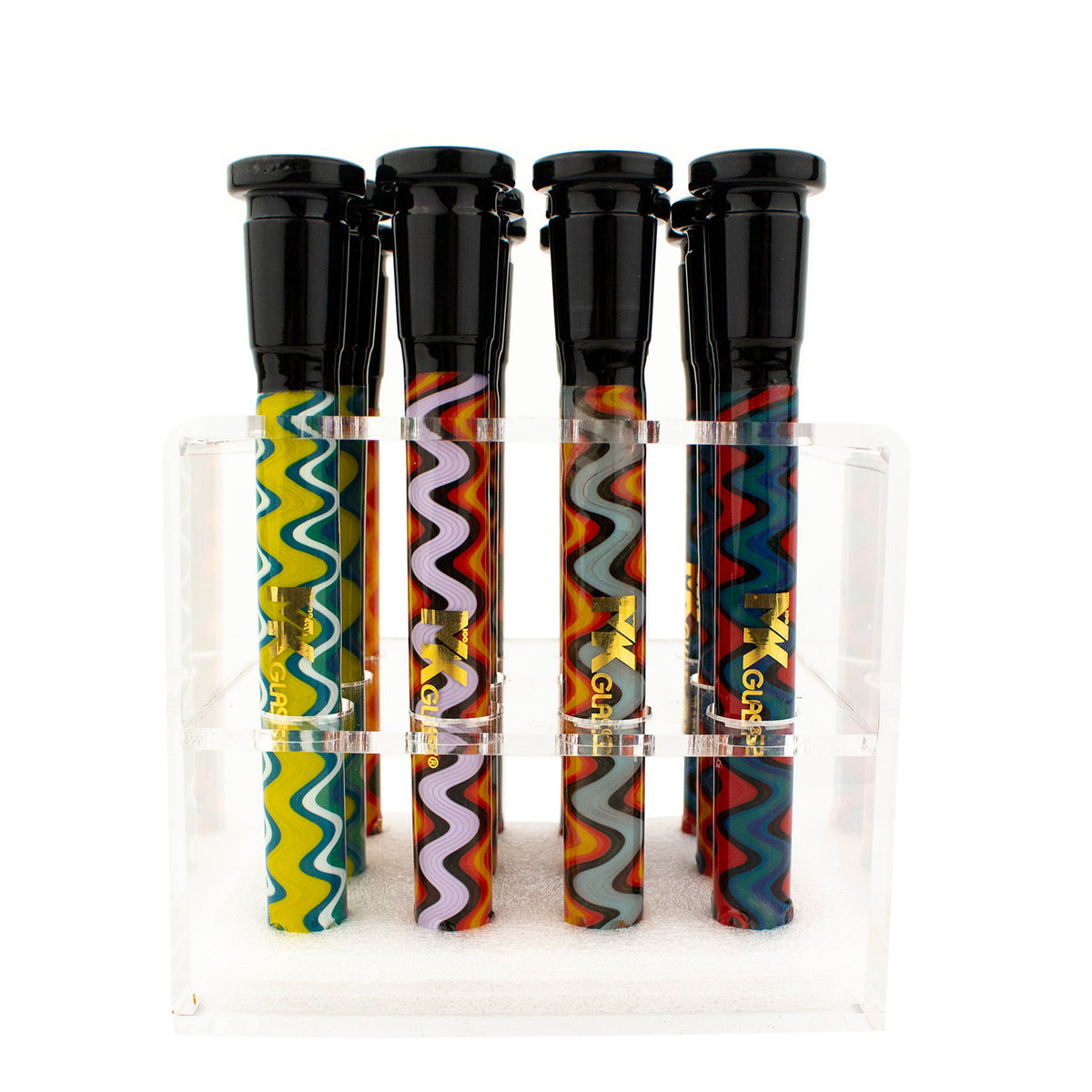 MKDS10 Wig Wag Downstem Mix Colors (12ct display) by MK 100 Glass