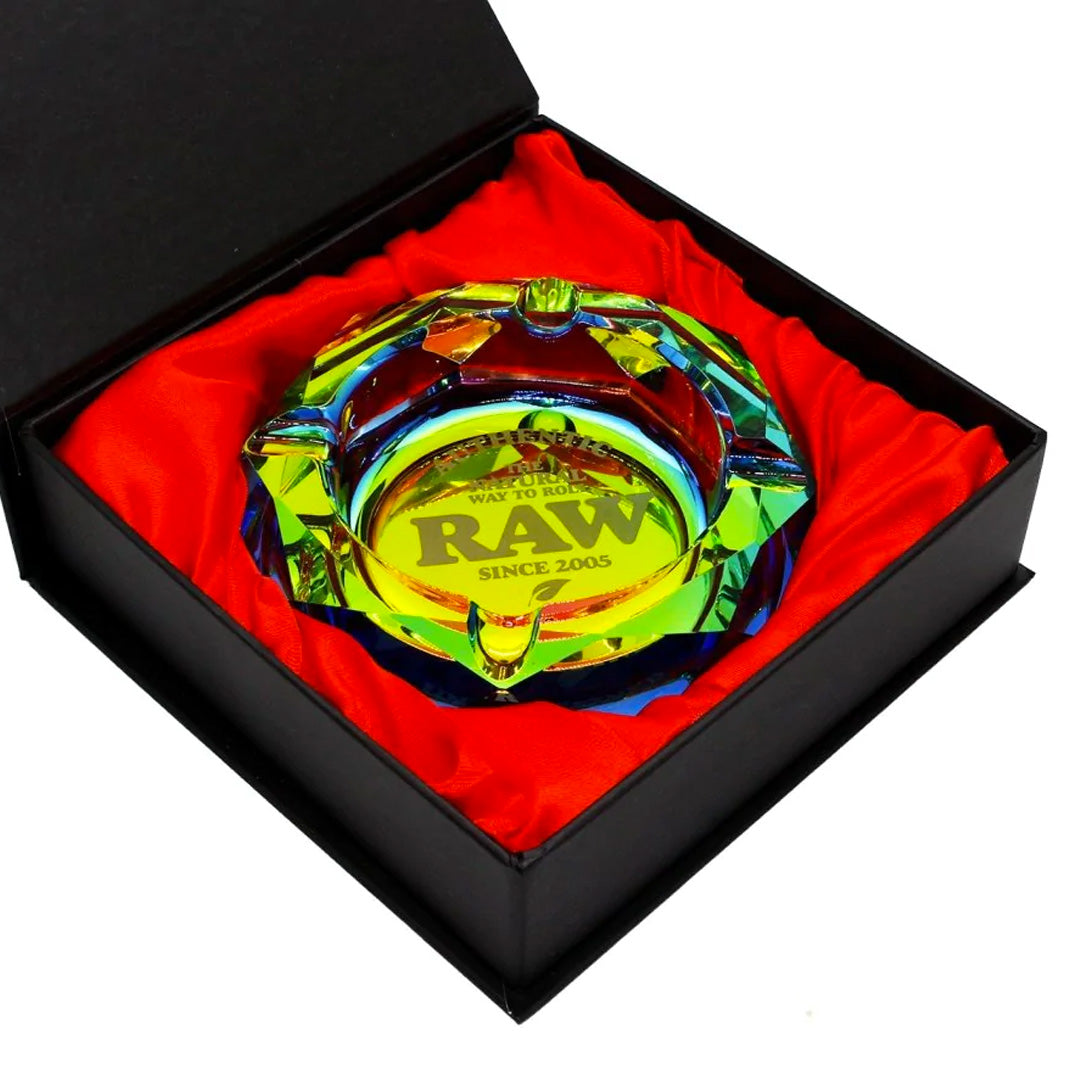Raw Crystal Glass Ashtray | Raw Crystal Ashtray Rainbow