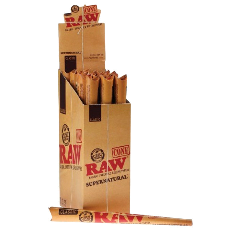 Raw Classic Pre-Rolled Cone Supernatural 15 Size Rolling Paper Display ...
